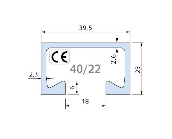 Halfen Montageschiene walzblank HM 40/22-WB-6070mm | 5015200001