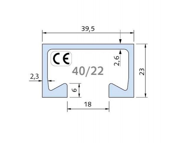 Halfen Montageschiene walzblank HM 40/22-WB-6070mm | 5015200001
